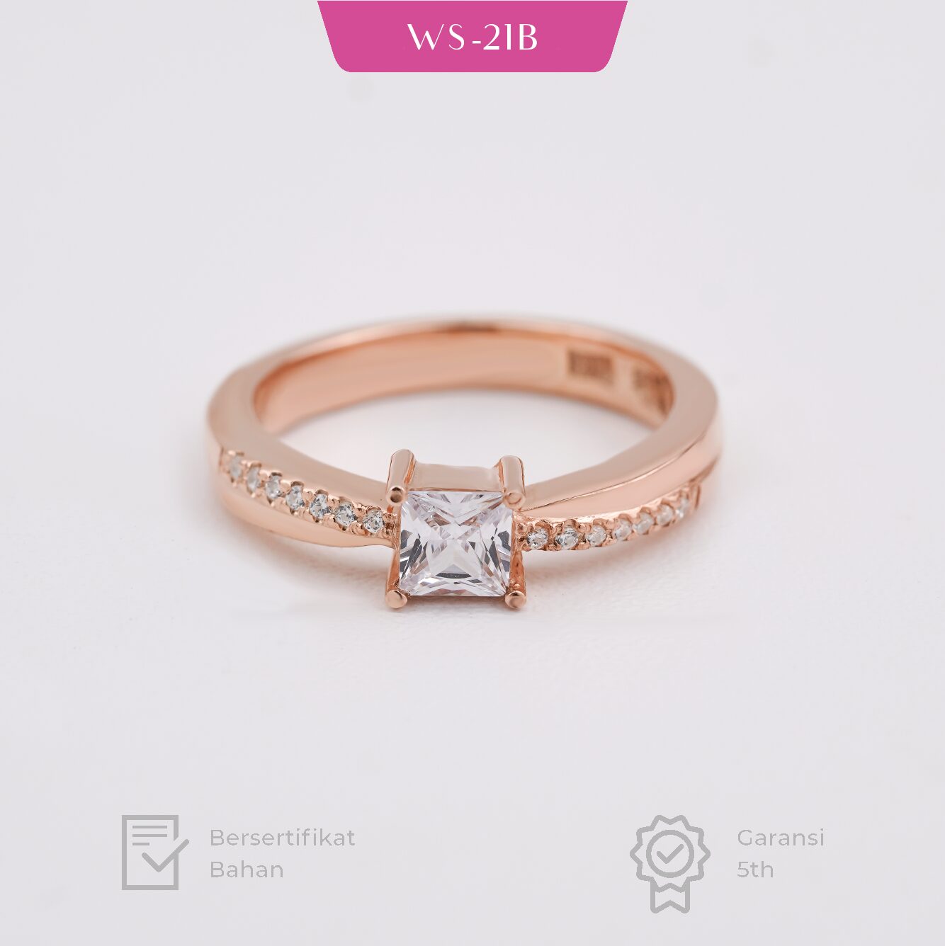 Cincin Tunangan Cincin Nikah Cincin Emas Palladium WS-21 - Sovia Jewelry